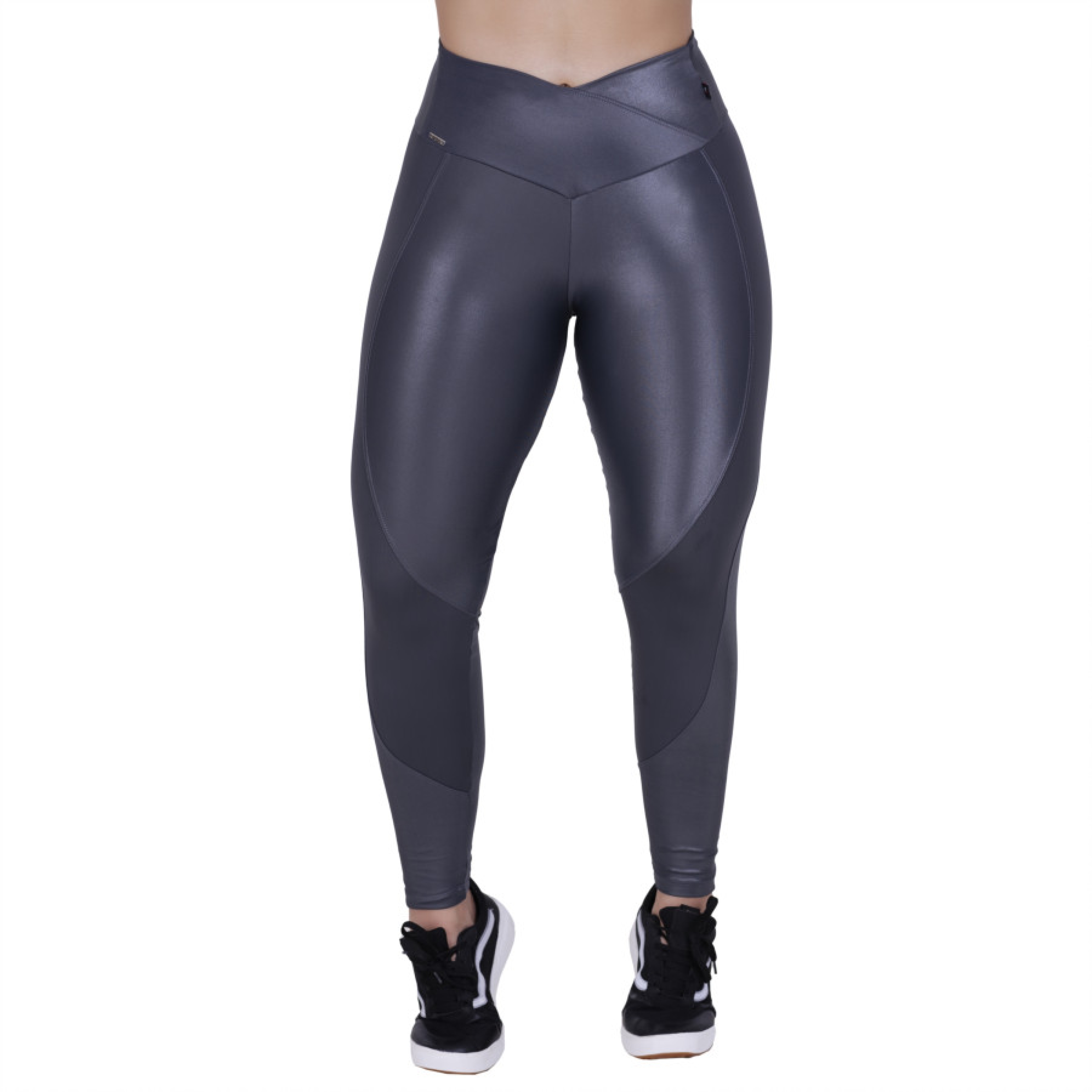 Calça legging cirre liso poliamida cós transpasse - Orbis Fitness
